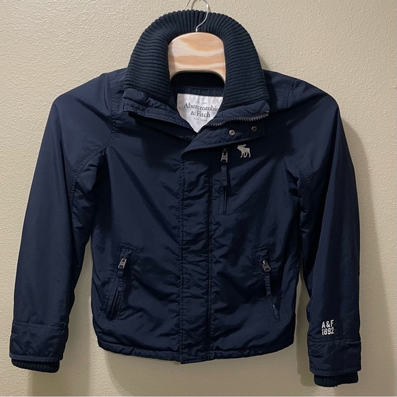 Abercrombie & Fitch | Jackets & Coats | Mens Medium Abercrombie Fitch Navy Lined Parka With Logo ...